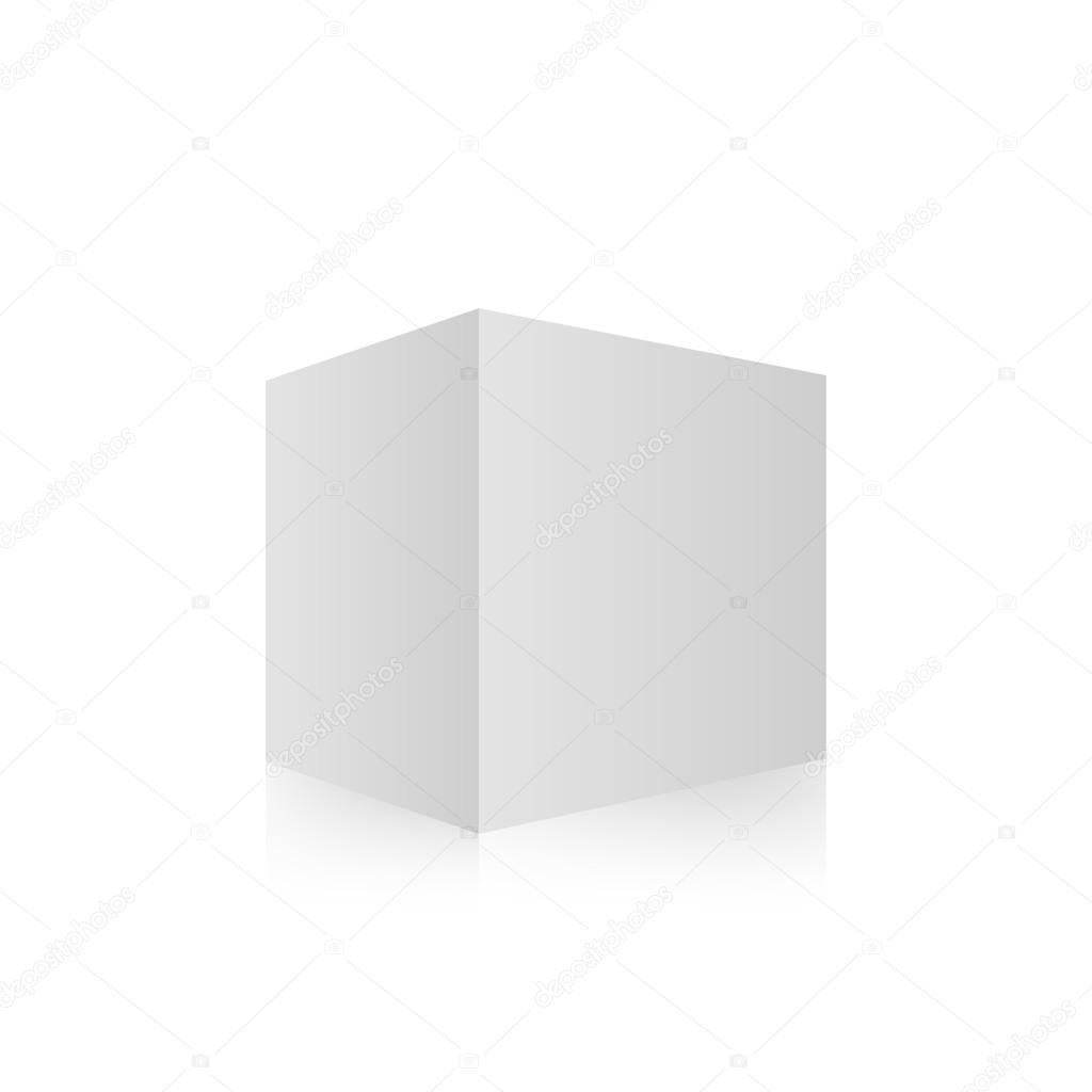 Gray 3d cube with reflection on white background Stock Vector Image by ...