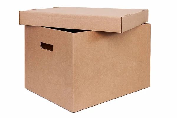Cardboard Boxes White Background Real Estate Concept Stock Photo by ...