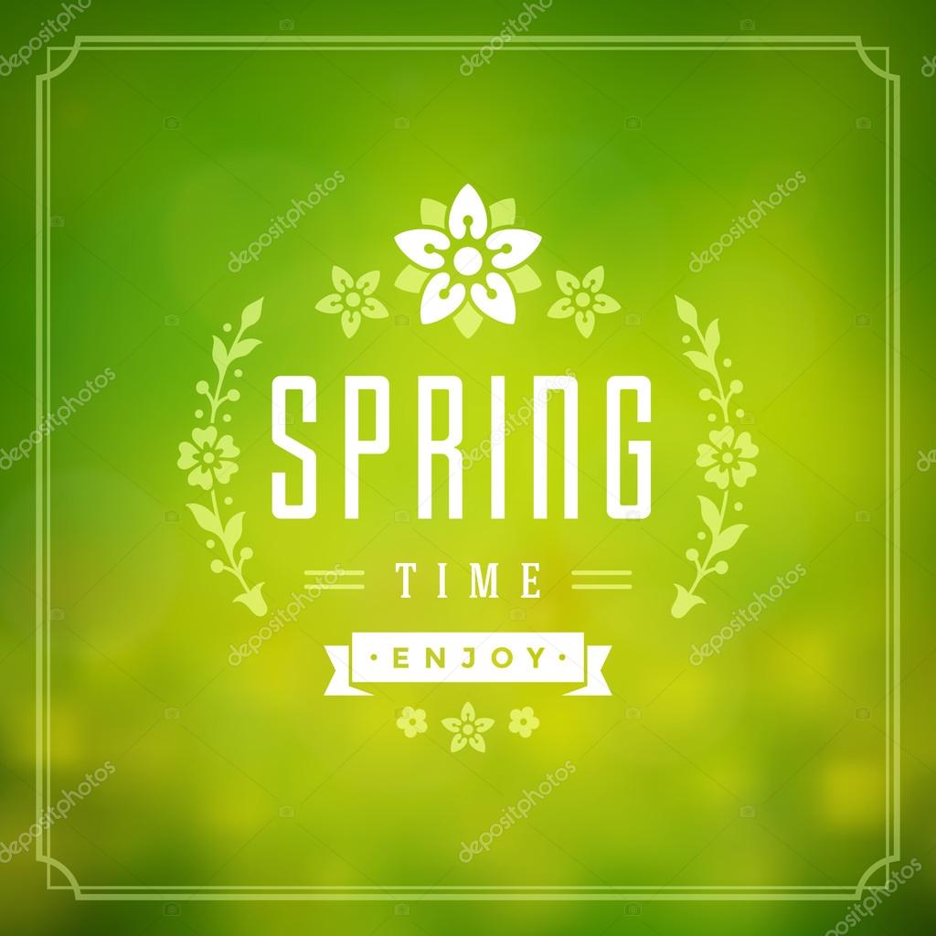 Spring Vector Typographic Poster or Greeting Card Design. Stock Vector ...