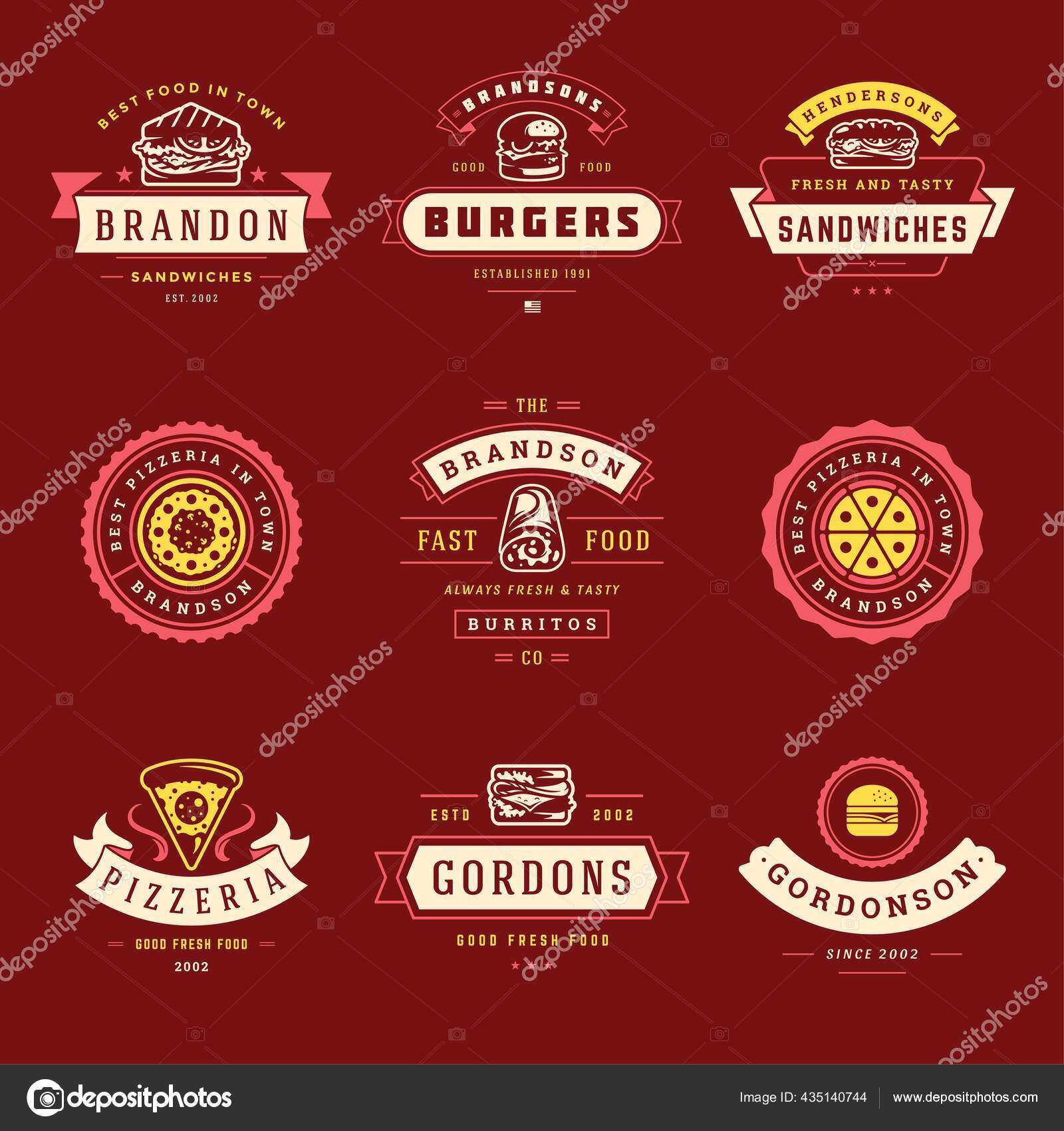 Retro Food Logos