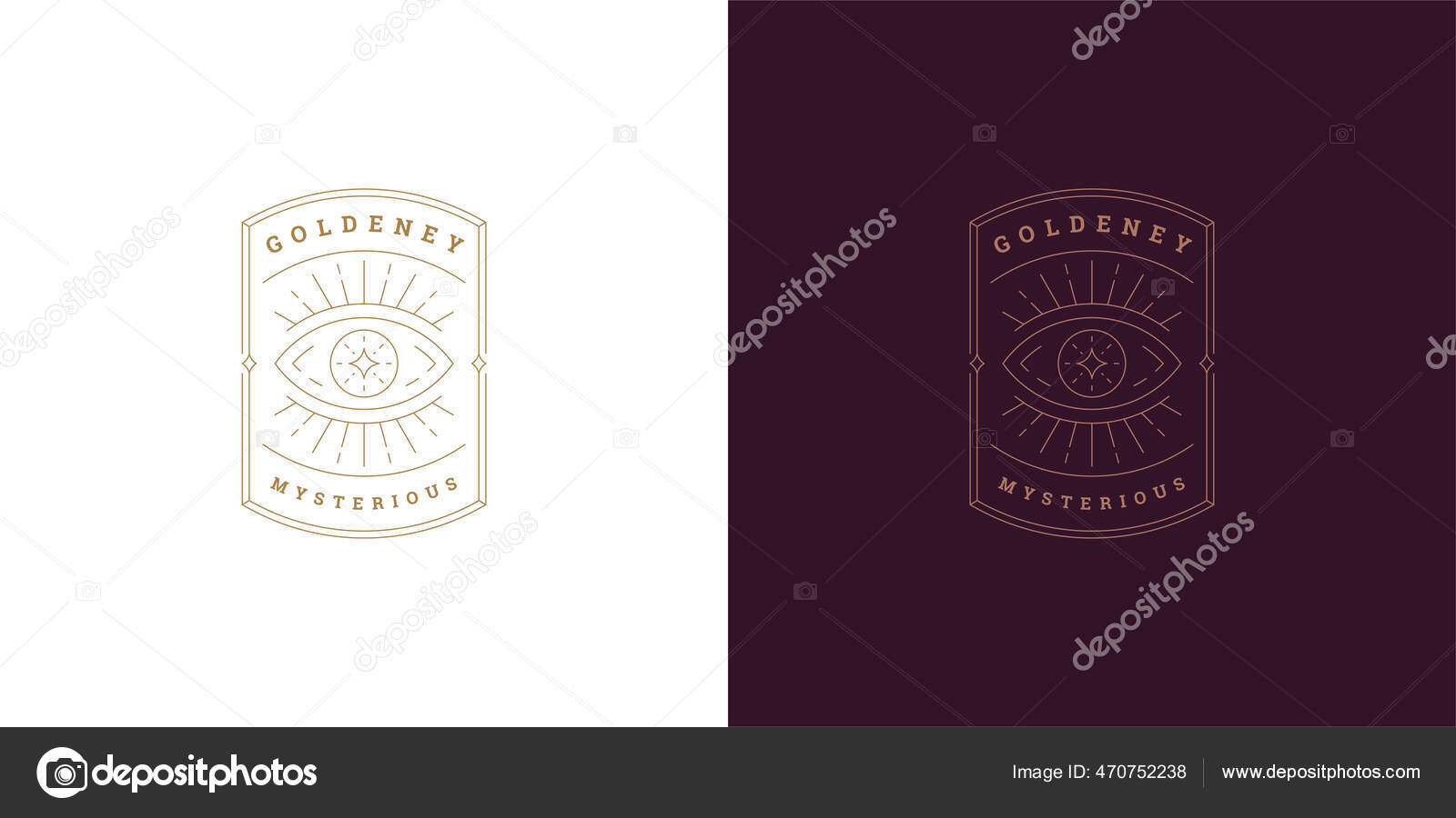Magic eye logo emblem design template vector illustration in minimal ...