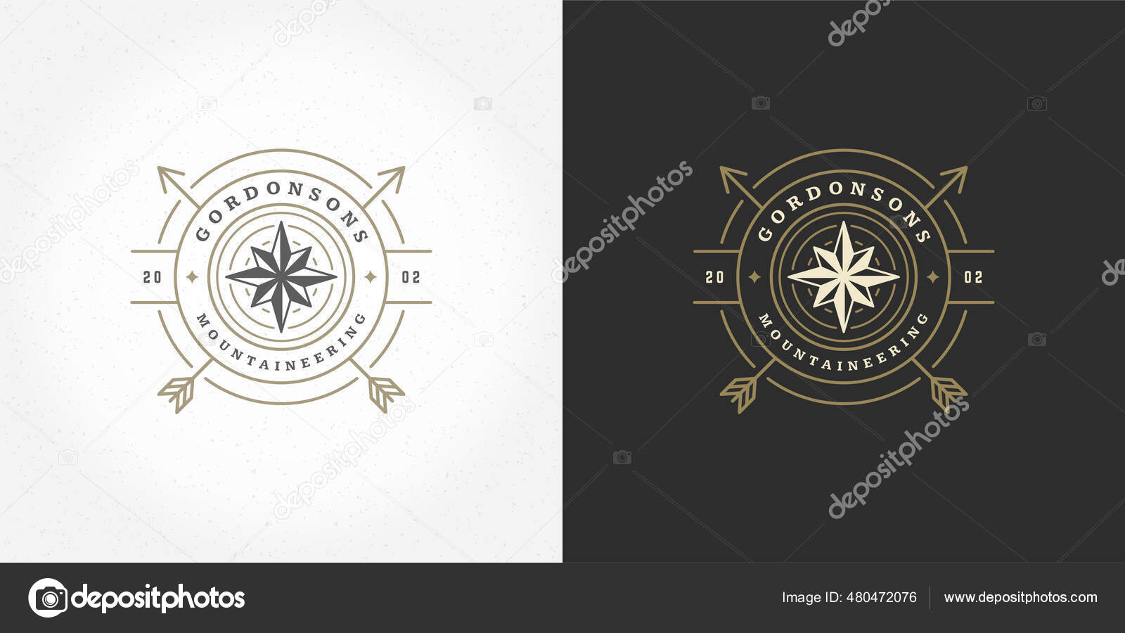 Wind rose logo emblem vector illustration outdoor expedition adventure ...