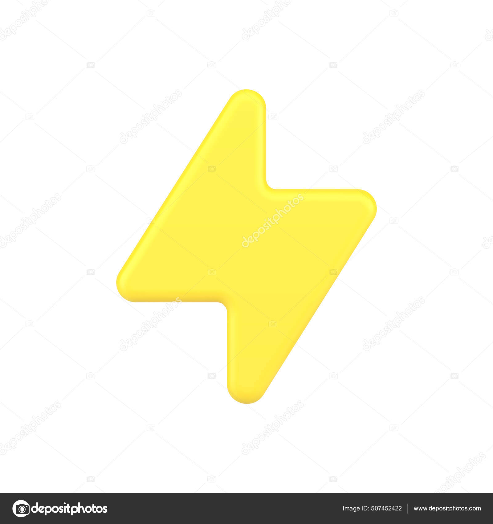 Yellow charging sign 3d icon. Modern charger symbol for various devices ...