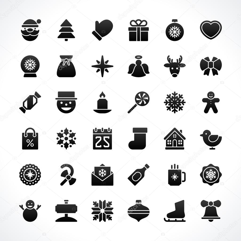 Navidad iconos vector conjunto Vector de stock por ©Provectors 57465943