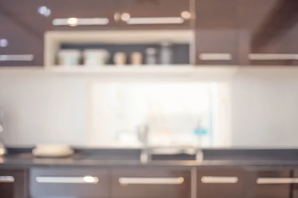 Blurred background. Modern kitchen with bokeh light. Stock Photo by ...
