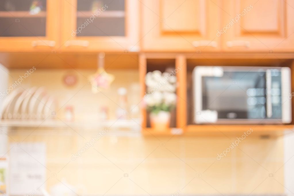 Blur Kitchen Room Interior Background Product Display Template Stock ...