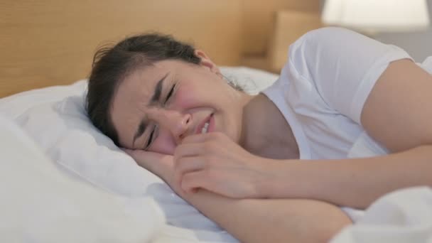 Young Indian Woman Crying while Sleeping in Bed — Stock Video © Zmaster ...