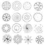 A set of treetop symbols, for architectural or landscape design Stock ...