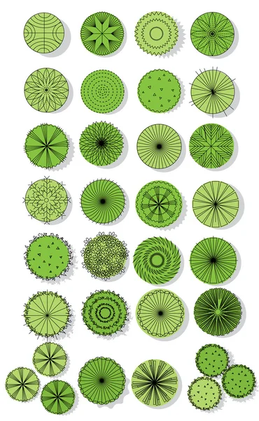 Set of treetop symbols, for architectural or landscape design.vector ...