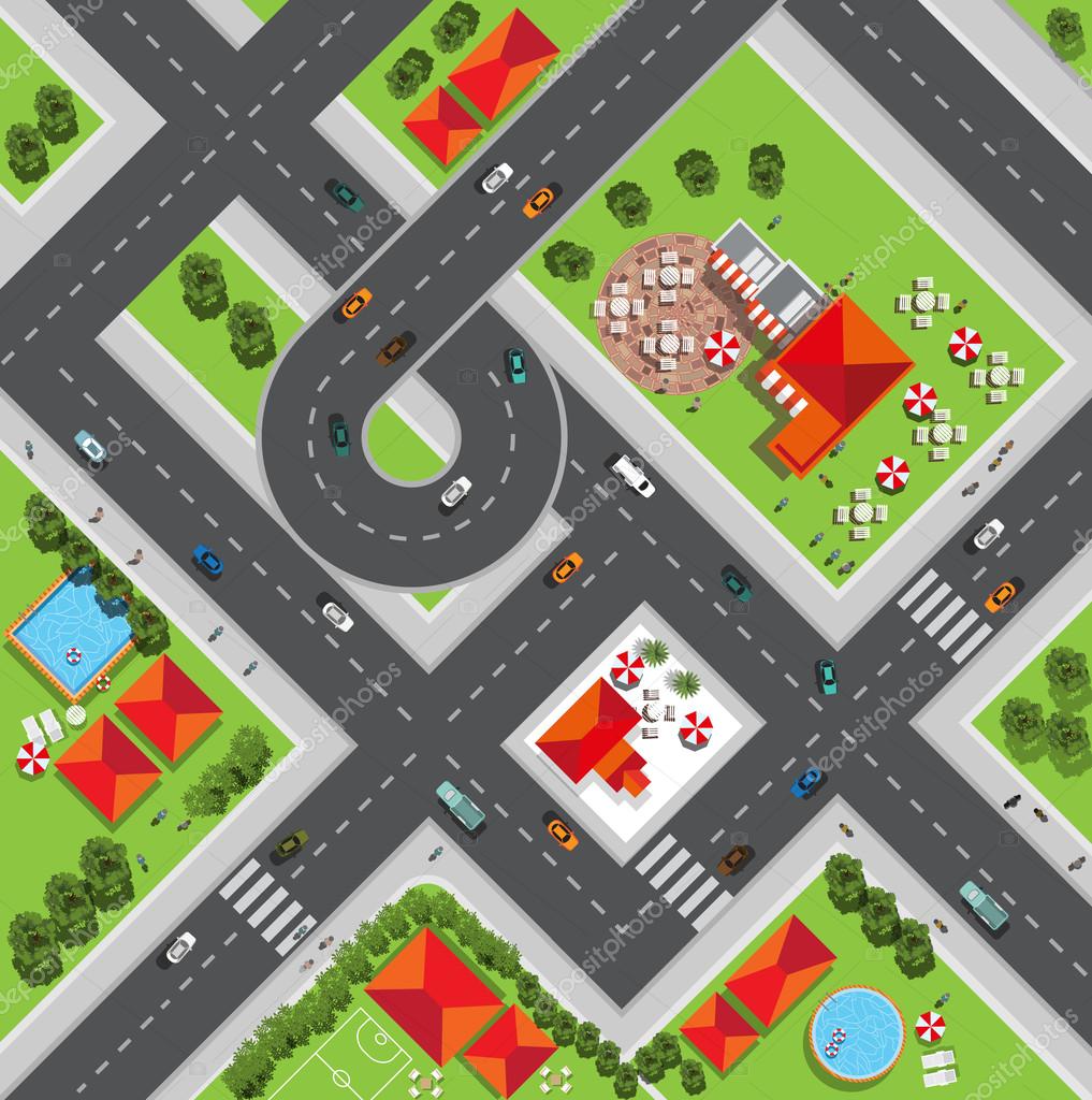 Road Top View Vector