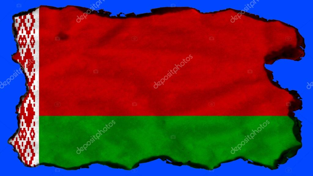 Flag of Belarus, Belarusian flag painted on paper texture — Stock Photo ...