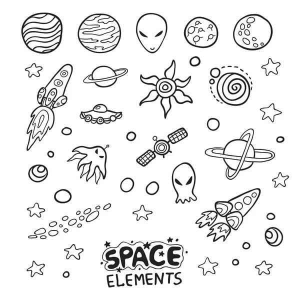 Cartoon Outline Set Of Fictional Planets — Stock Vector © Apolinarias ...