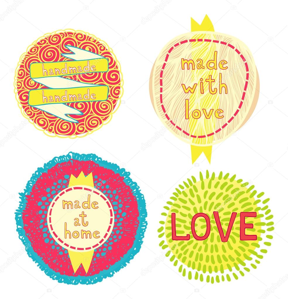 Nice labels for handmade set Stock Vector Image by ©Apolinarias #57811957