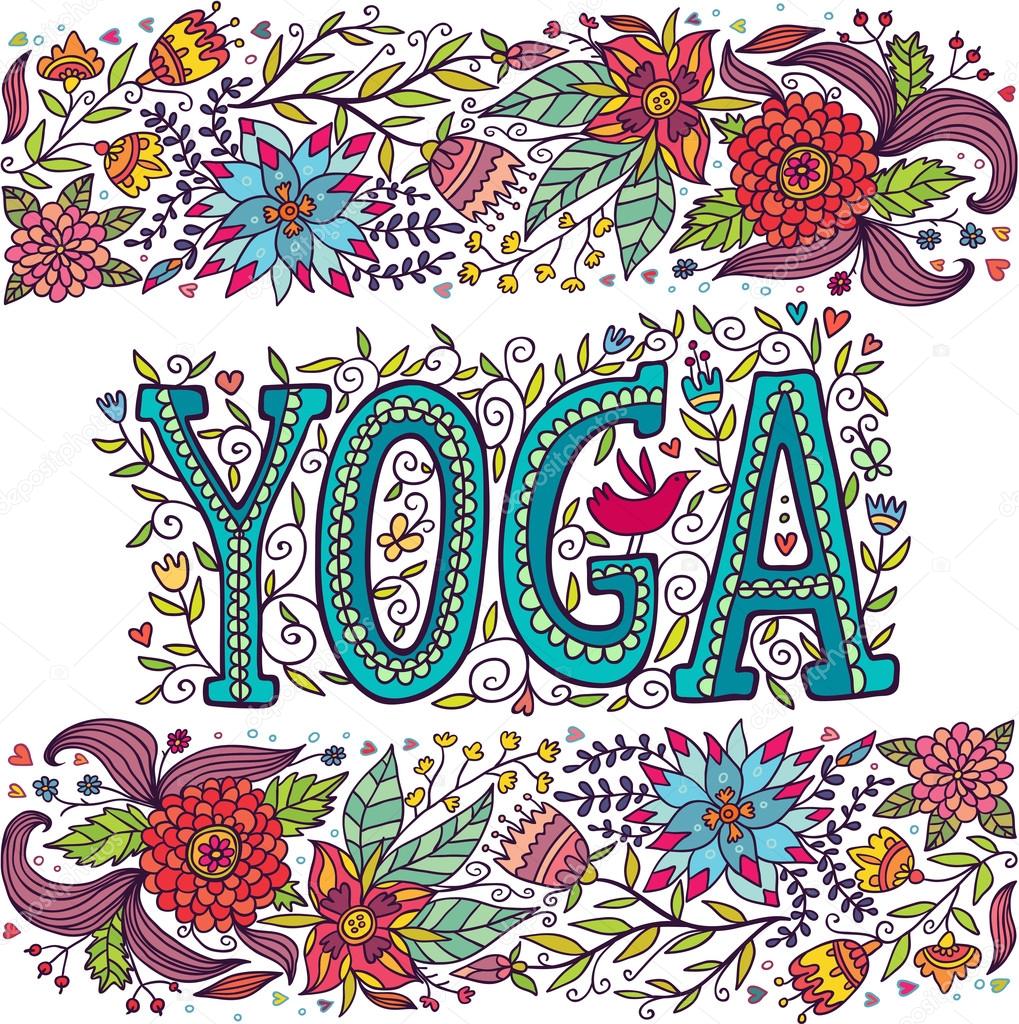 White card with the word yoga. Stock Vector Image by ©Apolinarias #57814669