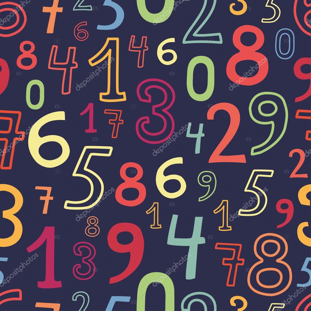 Numbers bright seamless pattern — Stock Vector © Apolinarias #57815373