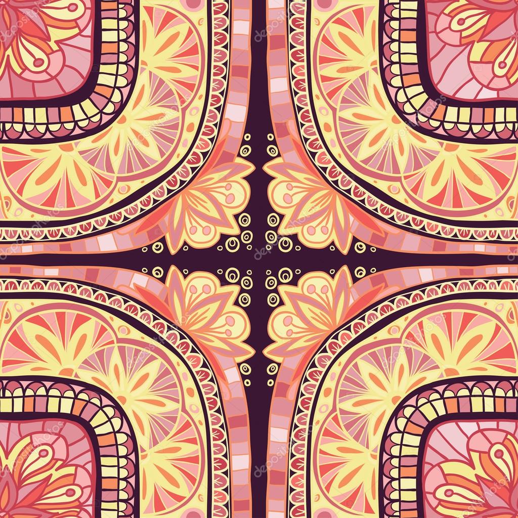 Pink ornamental seamless ethnic pattern Stock Vector Image by ...