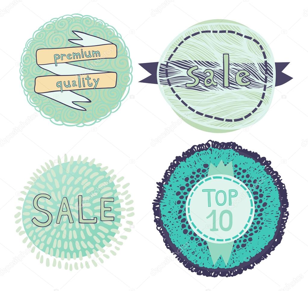 Blue labels template set Stock Vector Image by ©Apolinarias #57816313