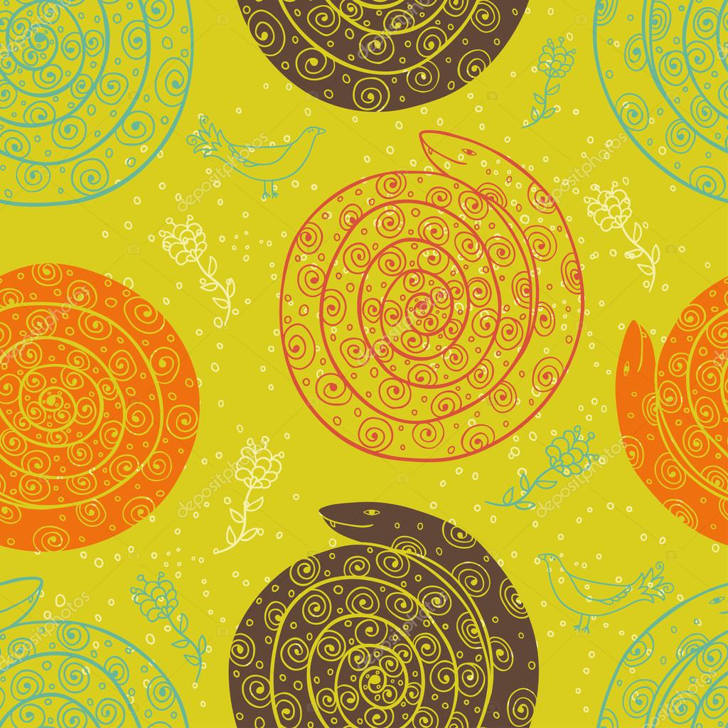 Beautiful snake seamless pattern Stock Vector by ©Apolinarias 57816941