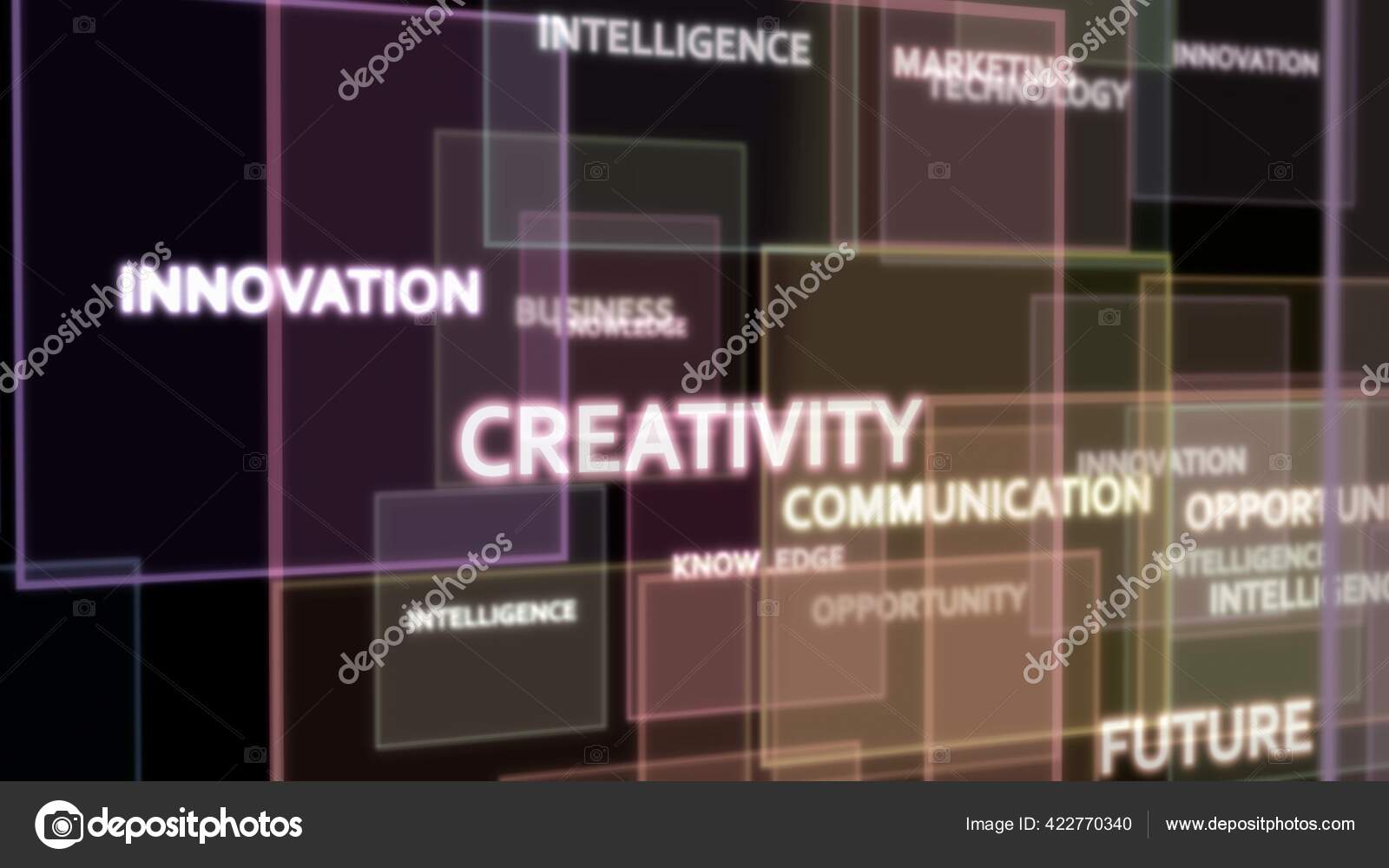 Digital Word Cloud Creative Concept Business Technology Related Words ...