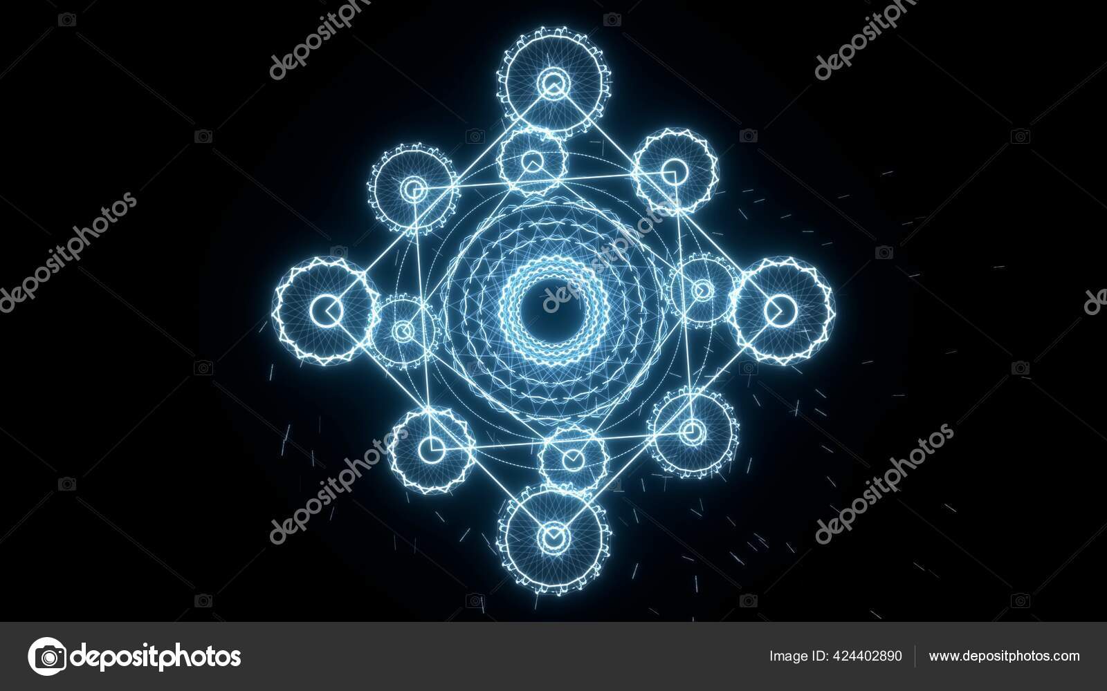 Abstract Mystical Energy Power Shield Illuminating Light Render — Stock ...