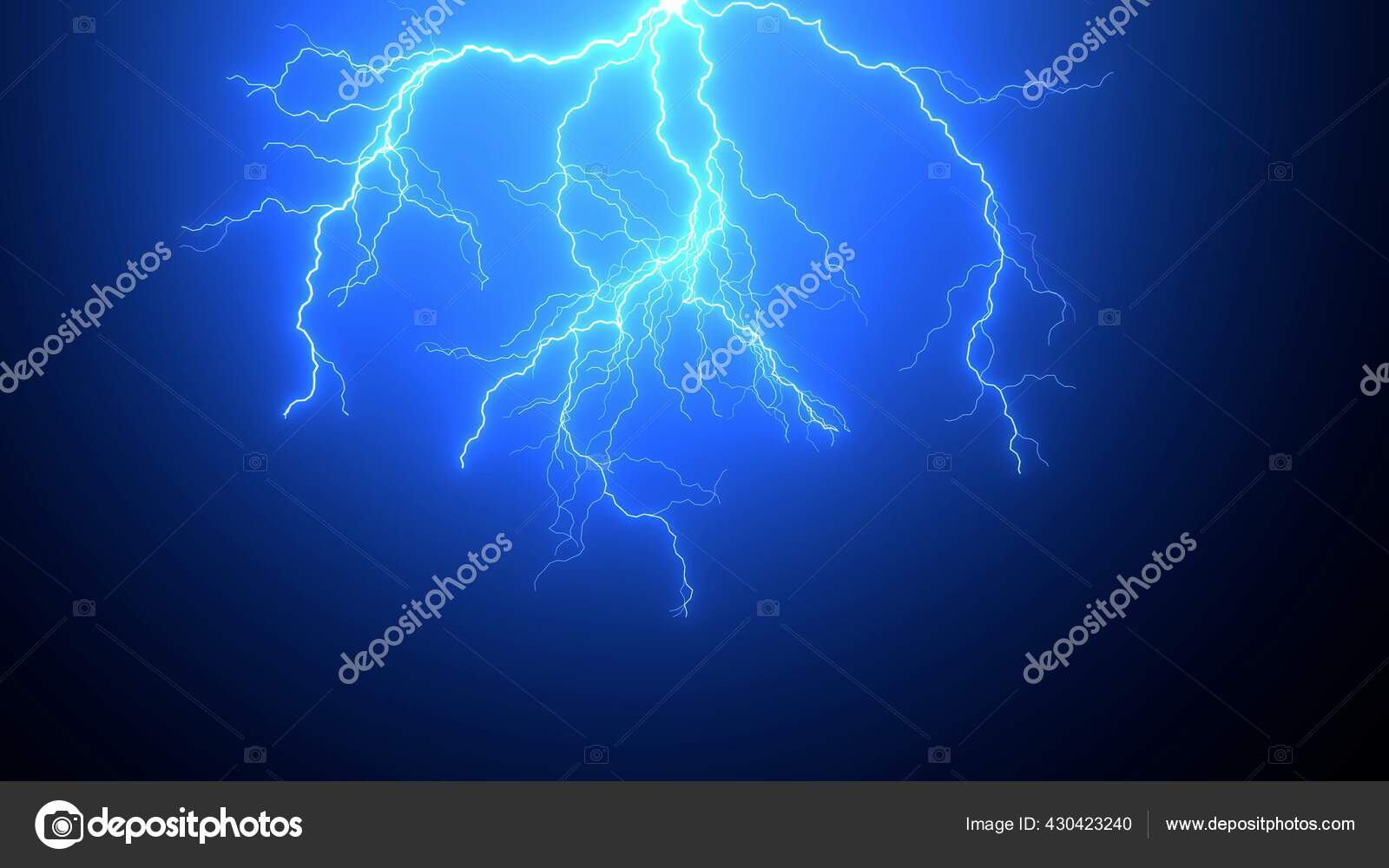 Realistic Impact Lighting Strikes Lightning Bolt Electrical Storm ...