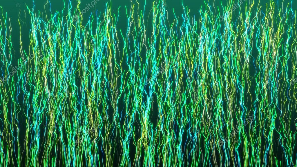 Hermosas líneas de color verde abstracto con patrones de remolino ...