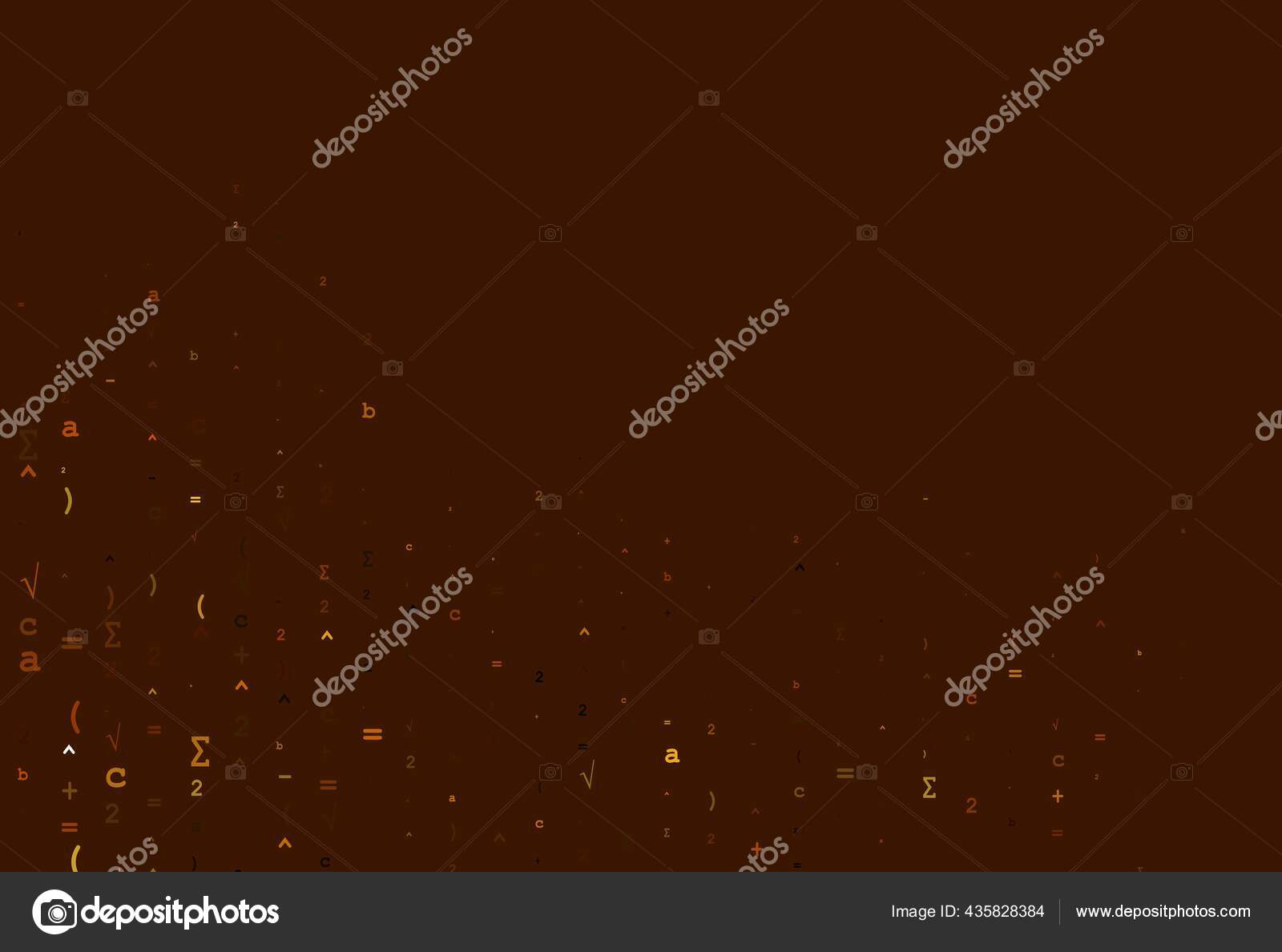 Light Yellow Orange Vector Template Math Simbols Illustration Numeral ...