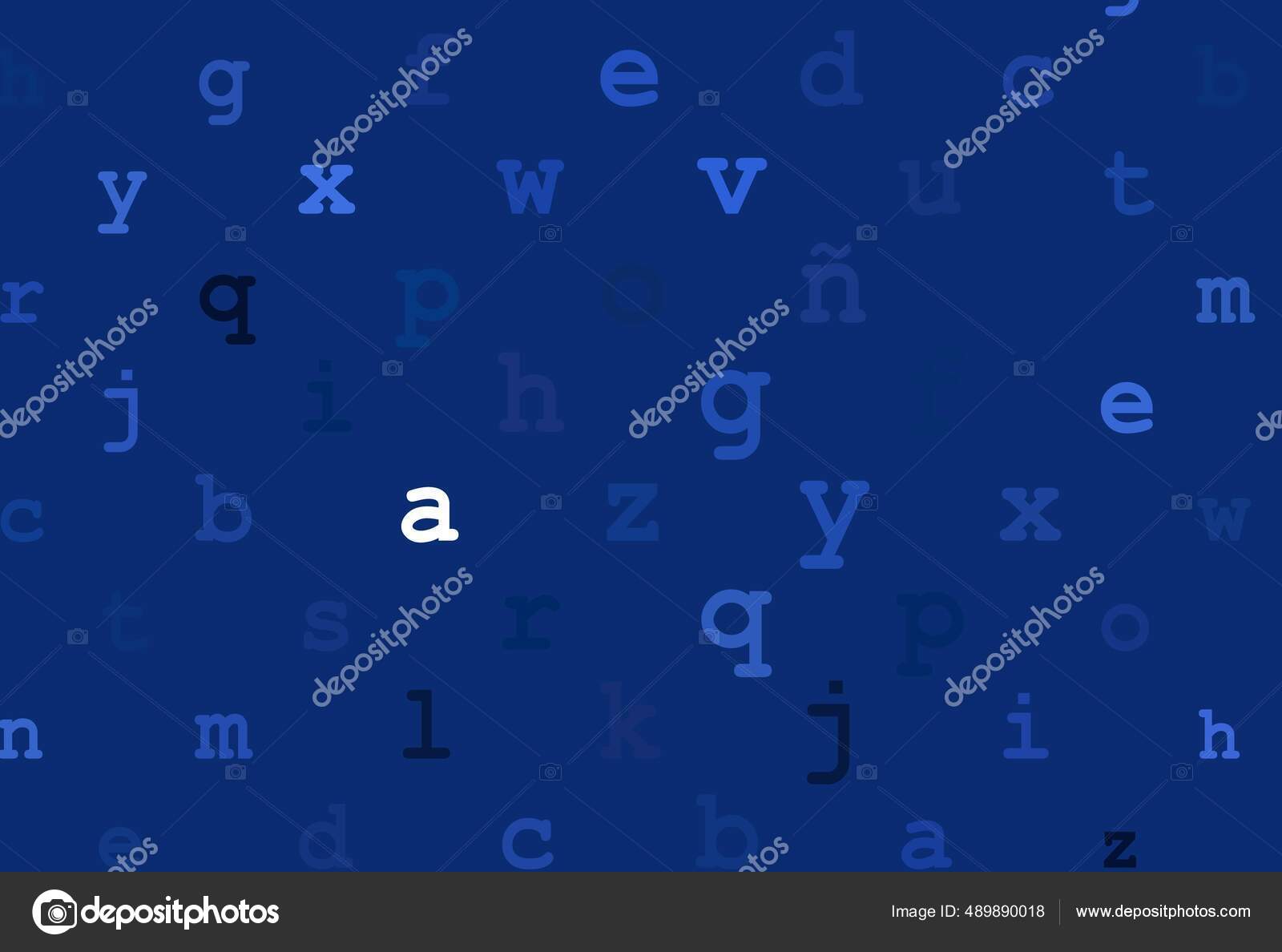 Dark Blue Vector Cover English Symbols Colored Alphabet Signs Gradient ...