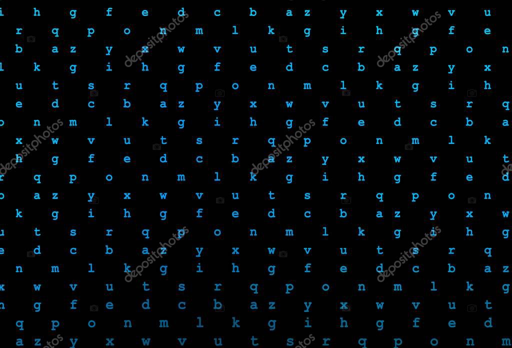 Patrón vectorial azul oscuro con símbolos ABC. Ilustración geométrica ...