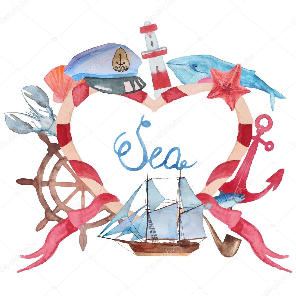 Love sea background — Stock Vector © DinaL #59431431