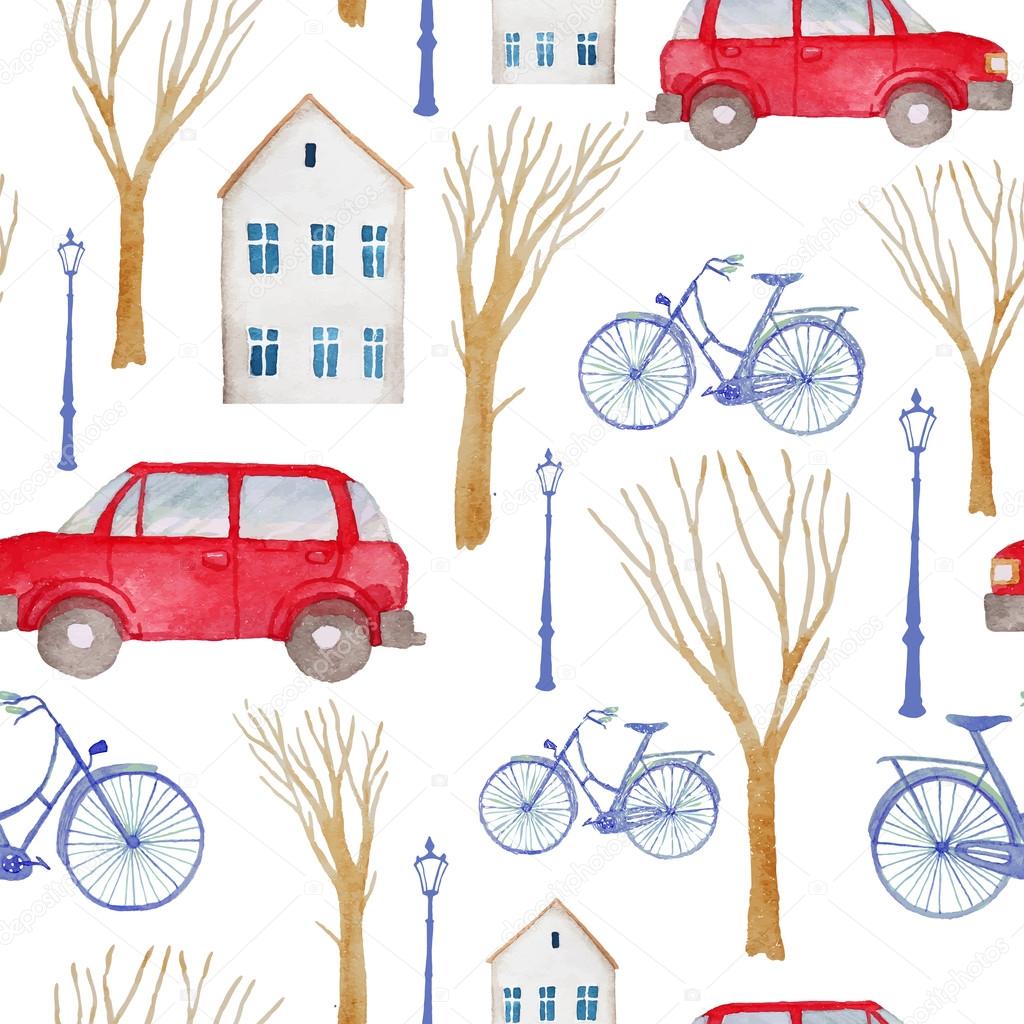 Retro town pattern Stock Vector Image by ©DinaL #61035965