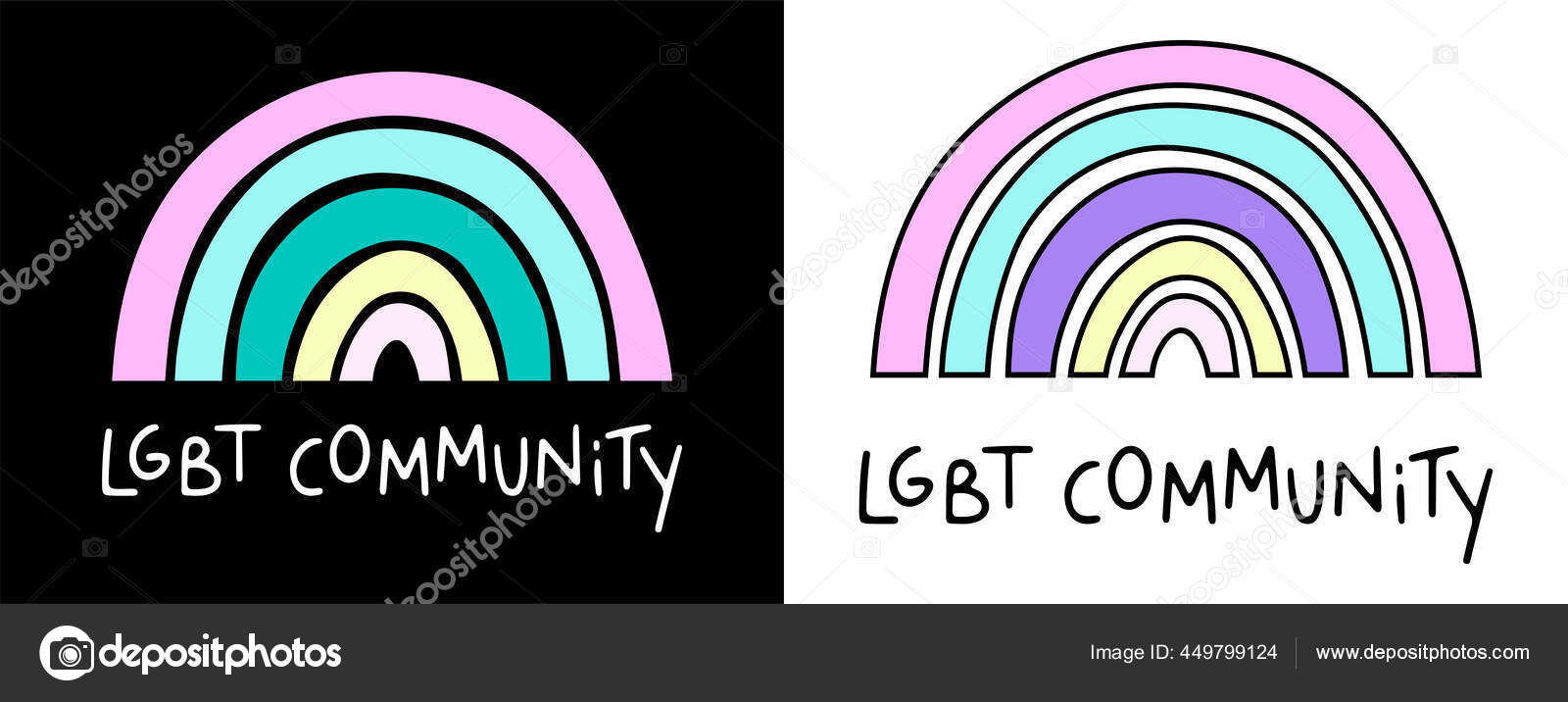 Lgbt Icon Hand Drawing Lgbt Equality Tolerance Pride Concept ...