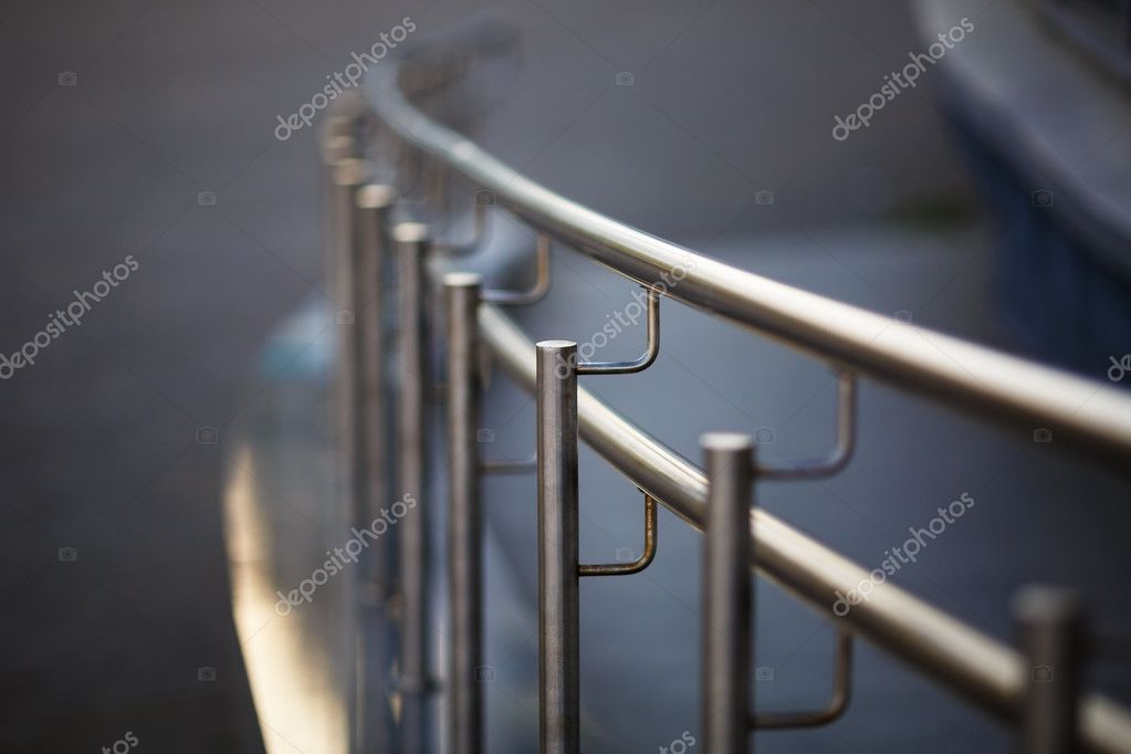 Chrome fence with handrail — Stock Photo © Veresovich #99075052