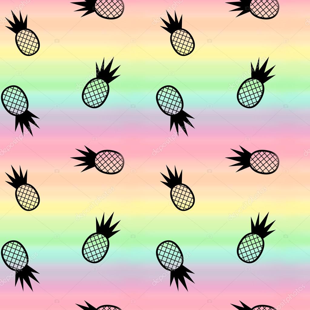 Colorful Pineapple Background
