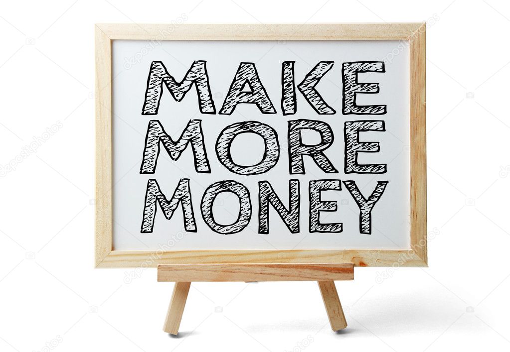 Small Whiteboard Text Make More Money Isolated White Background Stock ...