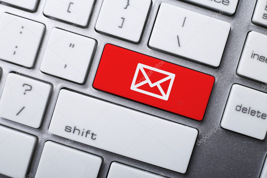 Email Online Communication Concepts Email Symbol Keyboard — Stock Photo ...