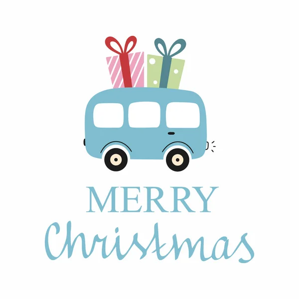 Merry christmas bus, Royalty-free Merry christmas bus Vector Images ...