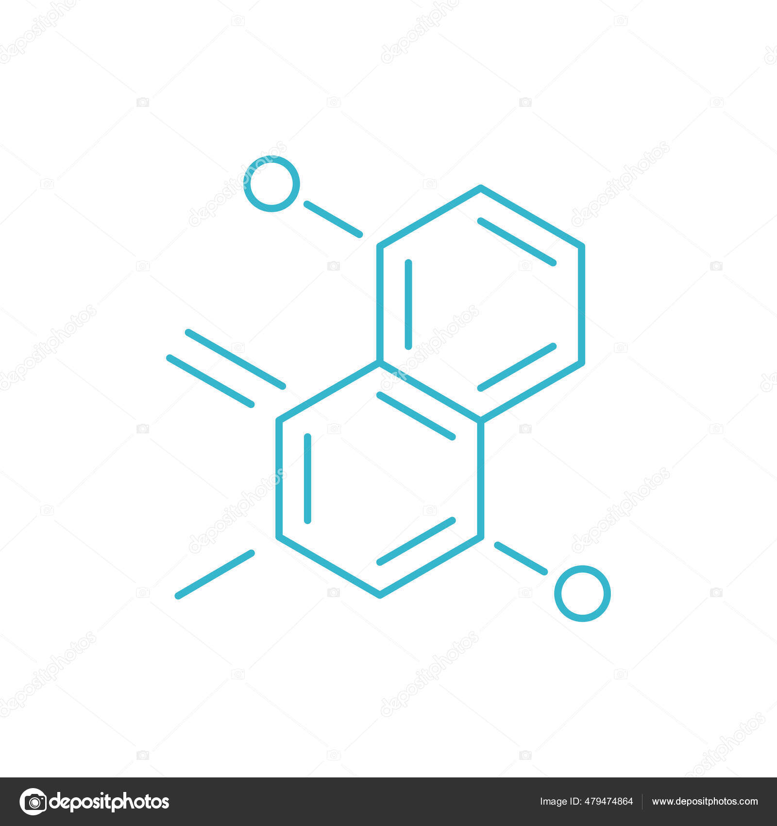 Hormone hexagon structure. The substance chemical formula. Open paths ...
