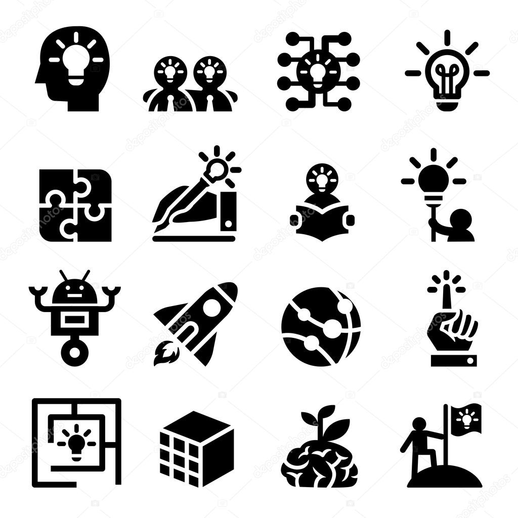 Creative idea & Imagine icon set — Stock Vector © slalomop #114380770