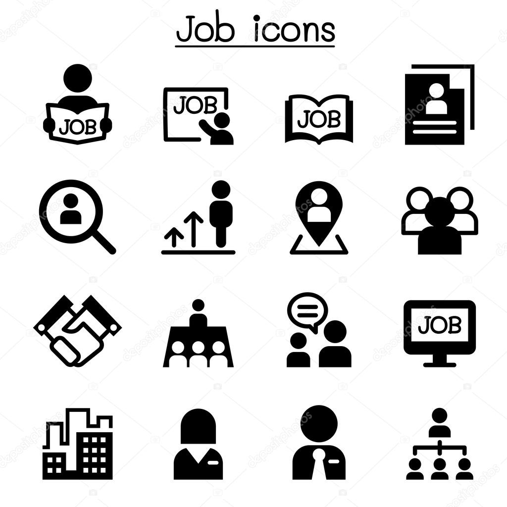 Job icons illustration vector — Stock Vector © slalomop #124556804