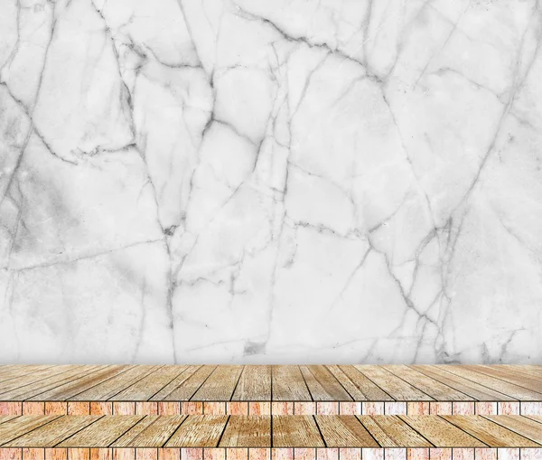 Backdrop gray marble wall and wood slabs arranged in perspective ...