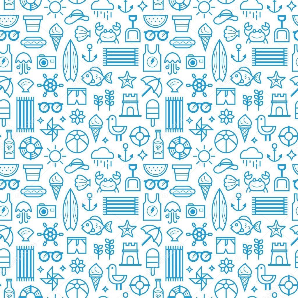 Summer beach pattern. Stock Vector Image by ©Tetiana_Svirska #117205496