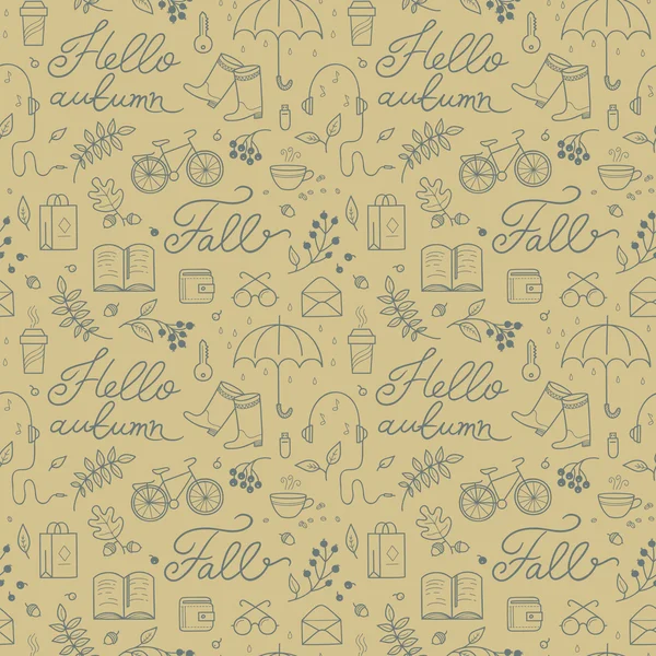 Hello autumn! Set of hand drawn autumn icons. Stock Vector Image by ...