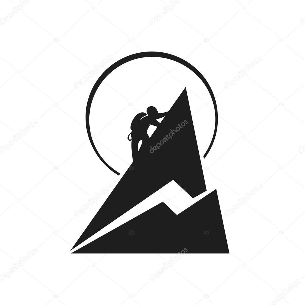 Climber in the mountains. Vector illustration. — Stock Vector © Tetiana ...