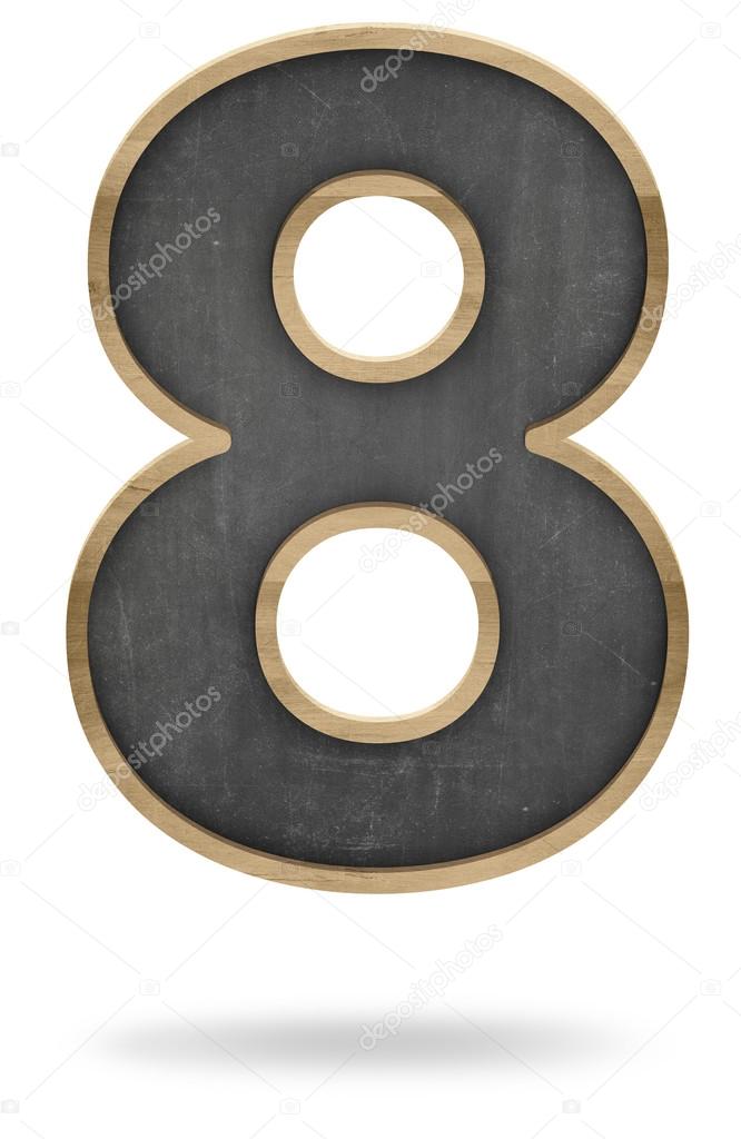 Negro en blanco número 8 forma pizarra: fotografía de stock © info ...