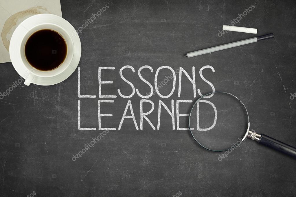 Lessons learned concept on black blackboard — Stock Photo © info ...