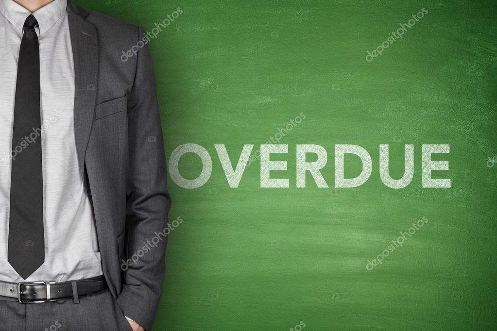 Overdue text on green blackboard — Stock Photo © info@crashmedia.fi ...