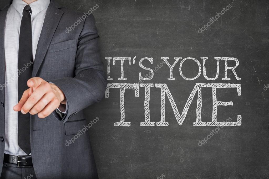 Its your time on blackboard with businessman Stock Photo by ©info ...
