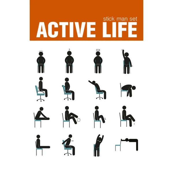Chair exercises Vector Images | Depositphotos