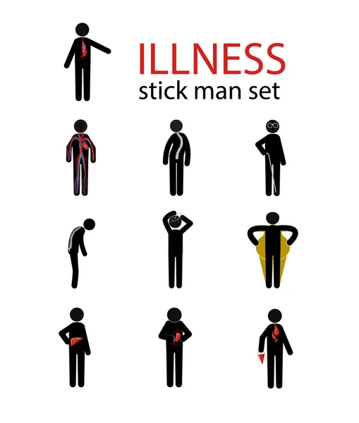 Human Body Support Equipment Tools Injury Pain Stick Figure Pictogram ...